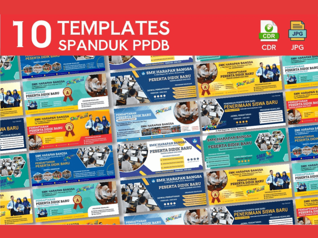 Desain Spanduk PPDB CorelDraw Tinggal Edit | PUSTAKA DIGITAL